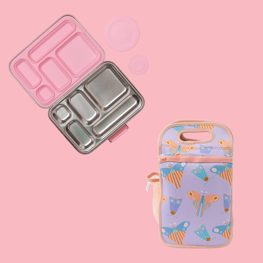 Five Compartment Lunch Box + Neoprene Lunch Bag Combo