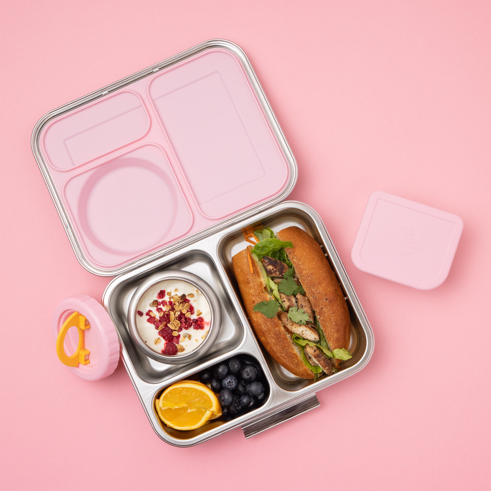 The Hot n Cold Hero Box (Pink) - Stainless Steel Lunch Box with Insula
