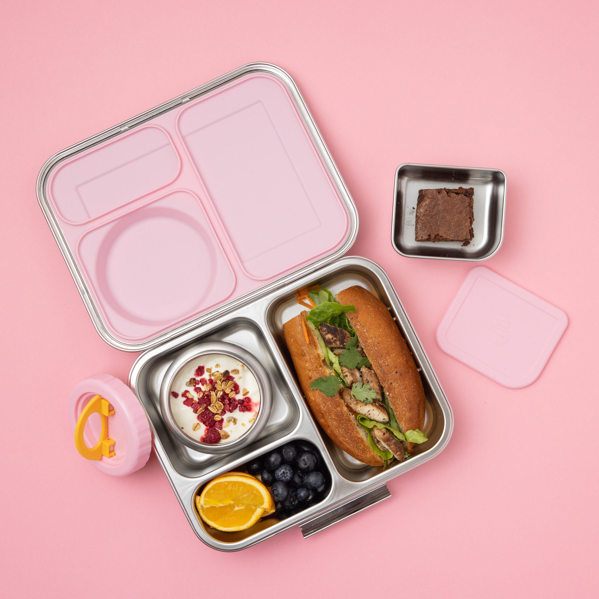 The Hot n Cold Hero Box (Pink) - Stainless Steel Lunch Box with Insula