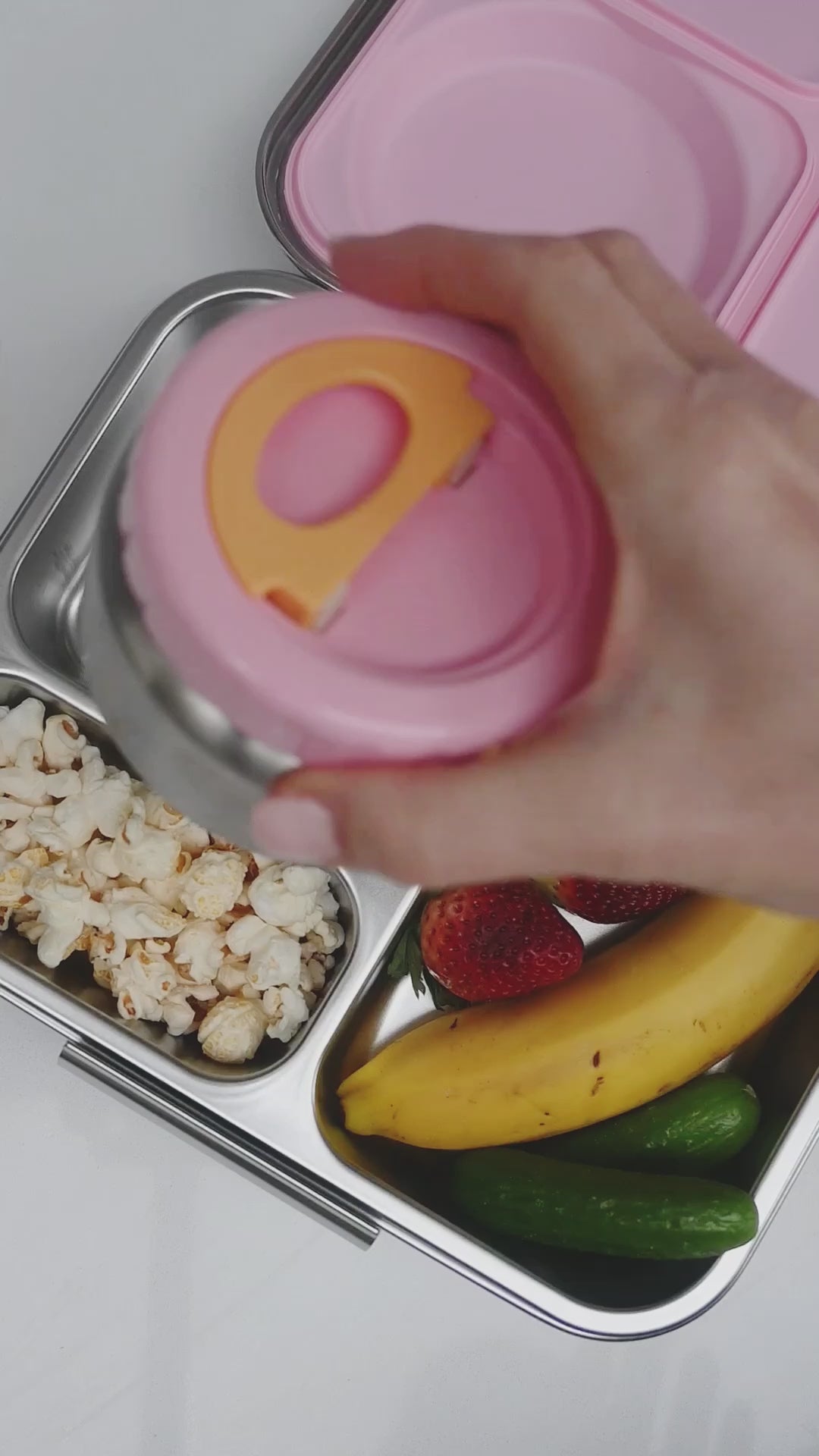 The Hot n Cold Hero Box (Pink) - Stainless Steel Lunch Box with Insula